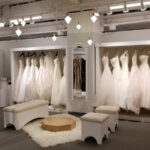 White Wall Anchored Dress Racks - Bridal Displays