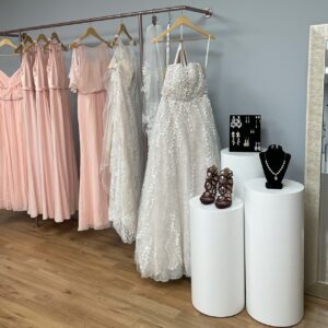 Round Metal Wall Racks with Support Rods - Bridal Displays