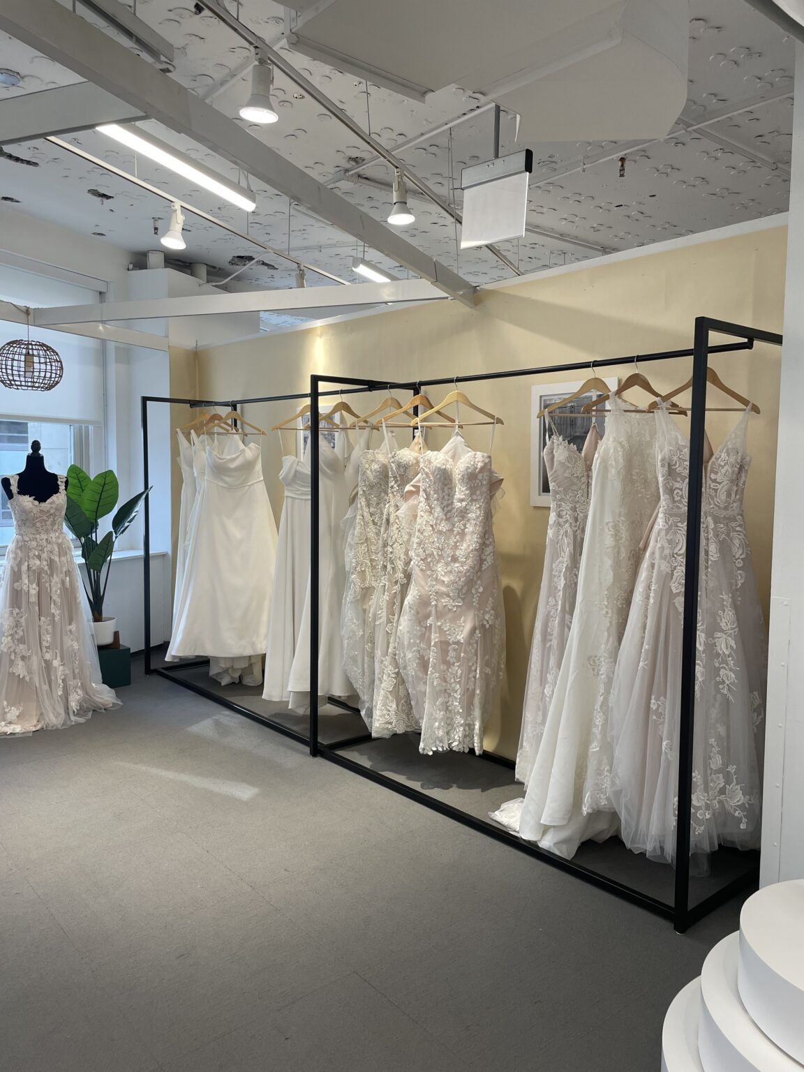 Modern Free Standing Metal Dress Racks - Bridal Displays
