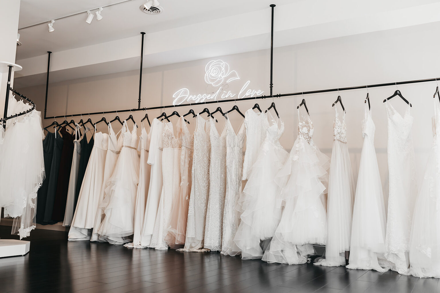 Round Metal Wall Racks with Support Rods - Bridal Displays